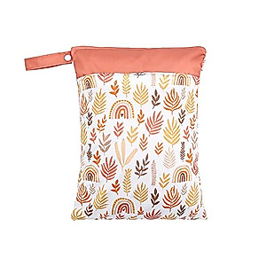 MOMIGO 4 pcs/set Wet Dry Bags for Baby Cloth Diapers - Reusable, Washable for Stroller, Diapers, Travel Bags, Gym Bag (Pink)