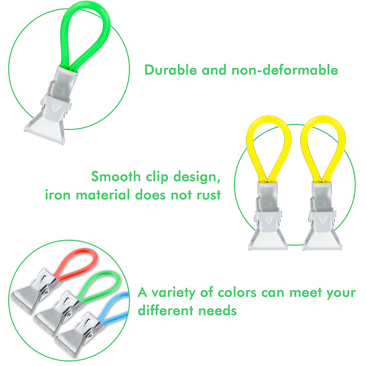 Yuanchu 20 Pcs Tea Towel Clips, Kitchen Towels Clips Metal Hanging Towel Clips with Hanging Loop Cloth Hook Clip Hangers Colourful for Home Kitchen Bathroom Cupboards Hanging Towels