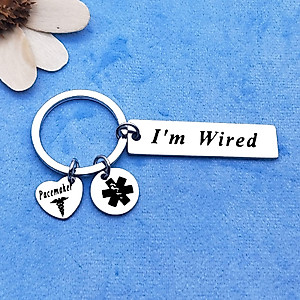 Pacemaker Medical Alert Keychain Pacemaker Gift Emergency Alarm Tag Keychain Emergency Medical Technician Doctor Gift Medical Symbol Emergency First Aid Gift Heart Arrhythmia Awareness Keyring
