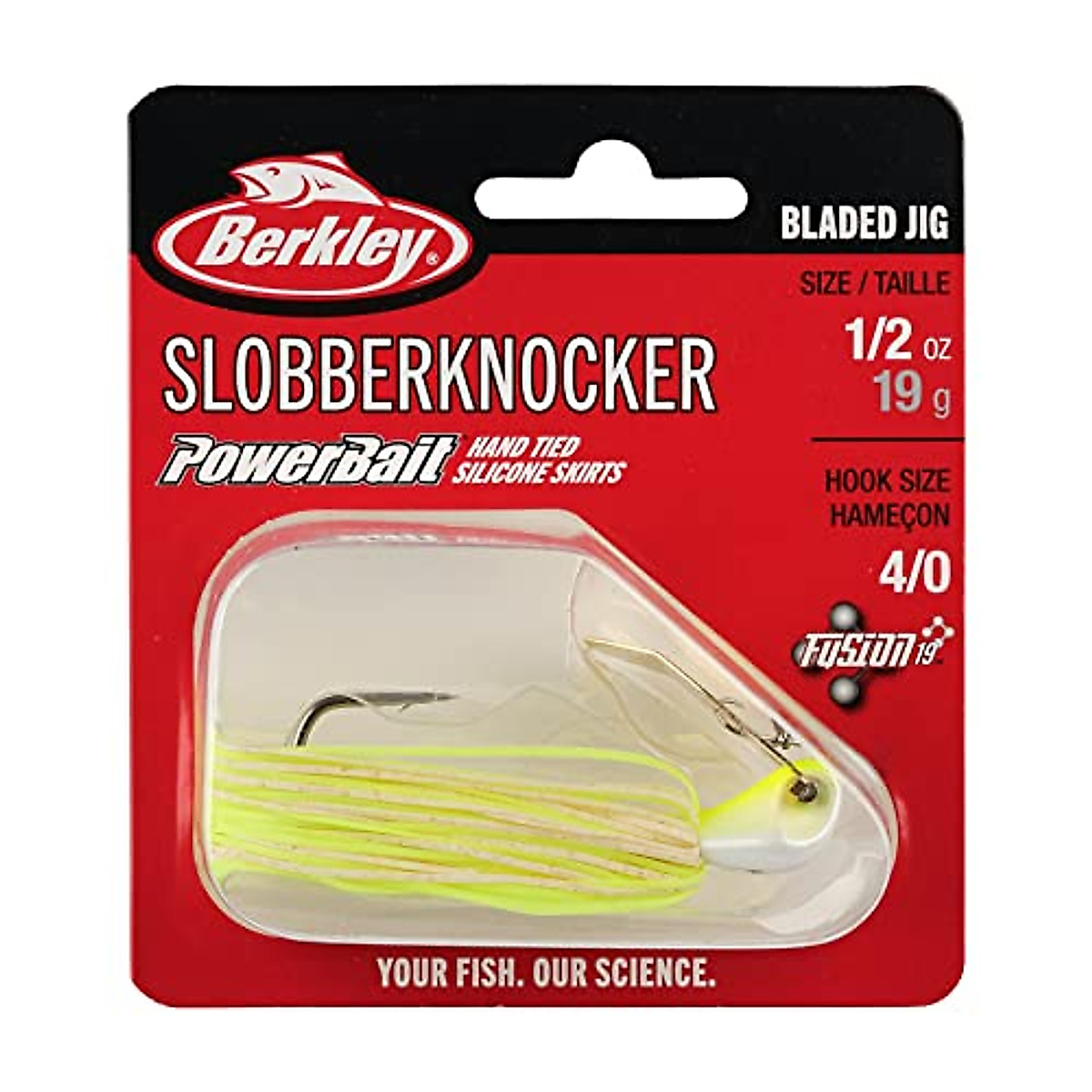 Berkley SlobberKnocker Fishing Jig, White Chartreuse, 1/2 oz