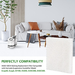 Cabiclean MD1-0034 Replacement Humidifier Wicks Filters Compatible with Vornado Evaporative Humidifier Model Evap40, Evap2, EV100, EV200, EVDC300, EVDC500, (4-Pack)