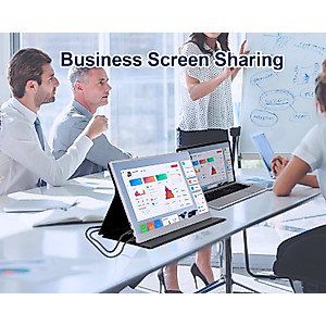 PONKLOIE 15.6" FHD 1080P Portable Gaming/Office Monitor, 178 Viewing Angle, 1.8 lbs, USB-C/HDMI, Freesync, Wall Mountable, Black