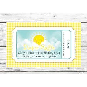 You are My Sunshine Diaper Raffle Baby Shower Cards - 24 Count