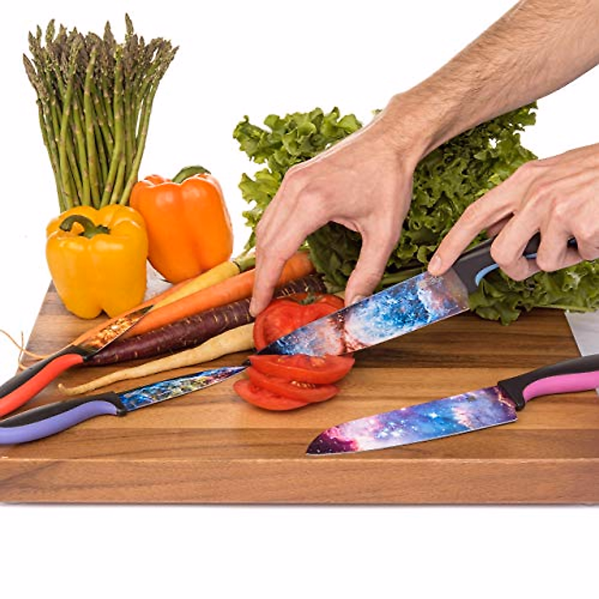 CHEF'S VISION Cosmos Knife Set Bundle With BEHOLD Wall-Mounted Magnetic Holder Silver