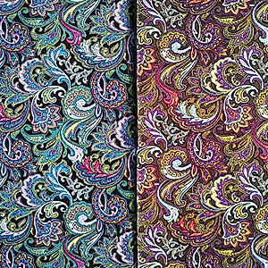 Nother 6 PCS Fat Quarters Fabric Bundles 18 inchx22 inch Cotton Quilting Fabric for Sewing Mask,Paisley Pattern