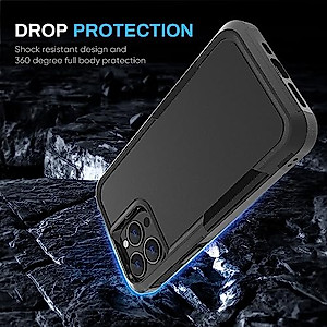 MAXCURY for iPhone 14 Pro Max Case, Heavy Duty Shockproof Dual Layer Rugged Full-Body Protective Phone Cover, 2 in 1 Slim Fit Silicone Rubber Phone Case for Men & Women (Black)