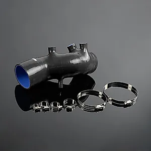 PIT66 Silicone Induction Intake Hose Kit,Compatible with Toyota Supra 86-92 MK3 MA70 7MGE/7MGTE Black with Clamps