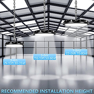 8 Pack 200W LED High Bay Light, 20000LM 6000K UFO LED Shop Light, 5' Cable with 110V US Plug, IP65 Commercial Lowbay Area Lighting Fixture for Workshop Warehouse Barn Residential Wet Location, Non-Dim