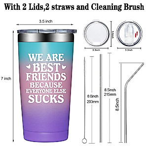 Fufendio Gifts for Women Friends - Best Friend Birthday Gifts for Women - Friendship Gifts, Valentines Day Gifts for Friend Female - Insulated Coffee Mug Tumbler Cup