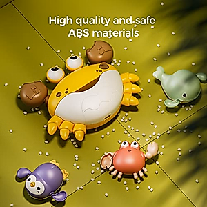TUMAMA Baby Bath Toy,Bath Bubble Maker Machine with Music,3 Bathtub Wind-Up Toys,Crab Shower Water Toy for Toddlers Kids Boys Grils