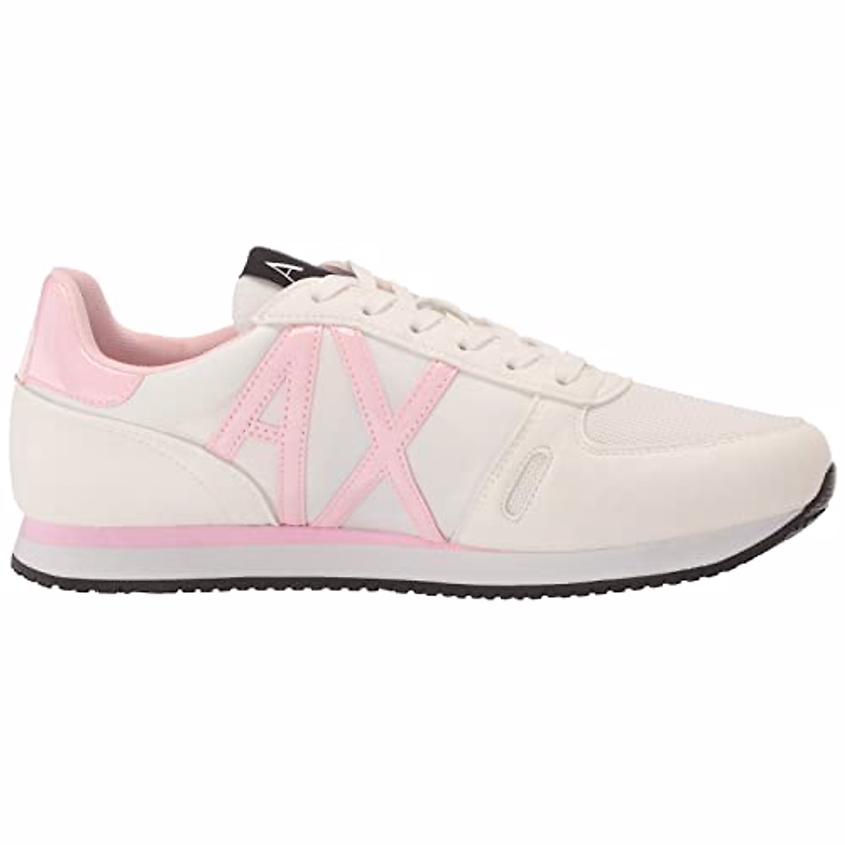 A|X ARMANI EXCHANGE Women's AX Rio Logo Sneakers, Opt. White + Lilac, 8