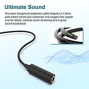 Headphone Extension Cable Compatible with Bose QuietComfort QC45 QC35II QC35 QC25 NC700 Headphones, 3.5mm Male to Female Stereo Audio Cable for Phone, PS4, Switch, Tablets (4ft)