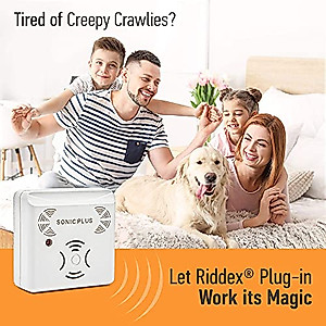 Riddex Sonic Plus Ultrasonic Pest Repeller, Plugs in with extra Outlets Indoor Use - Insect Repellent - Bug Repellents for Home Defense - Protect Against Rodents & Insects, Chemical Free(6 Pack White)