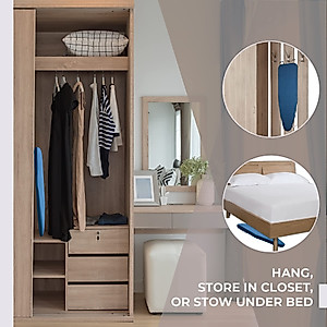 Bartnelli Tabletop Ironing Board | XL 36x13 European Made Portable Iron Board with Extra Layers Padding, Scorch Resistant Cotton Top, and Foldable Steel Legs with Safety Lock to Easily Store Away