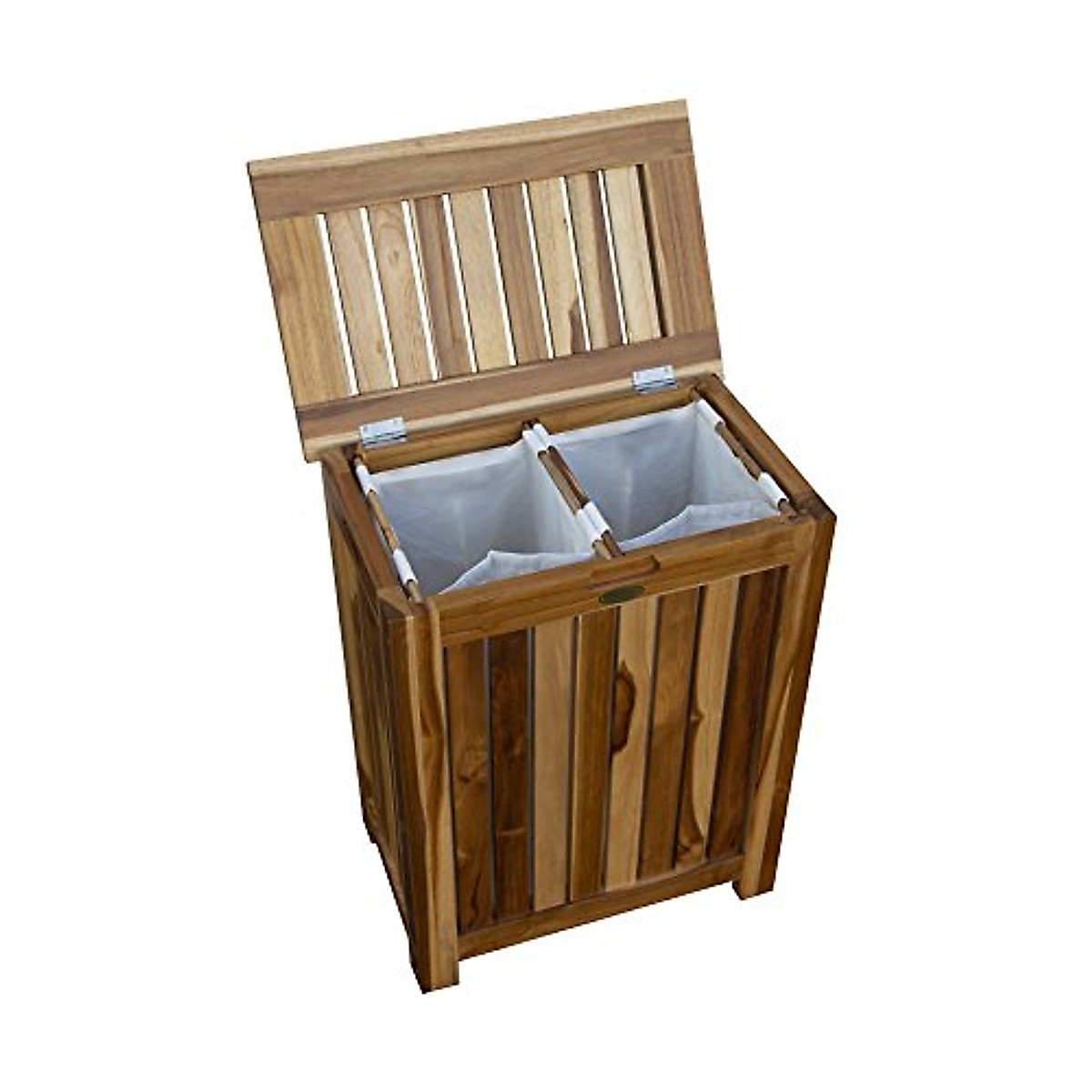 Decoteak H-004 Teak Solid Hamper, Brown