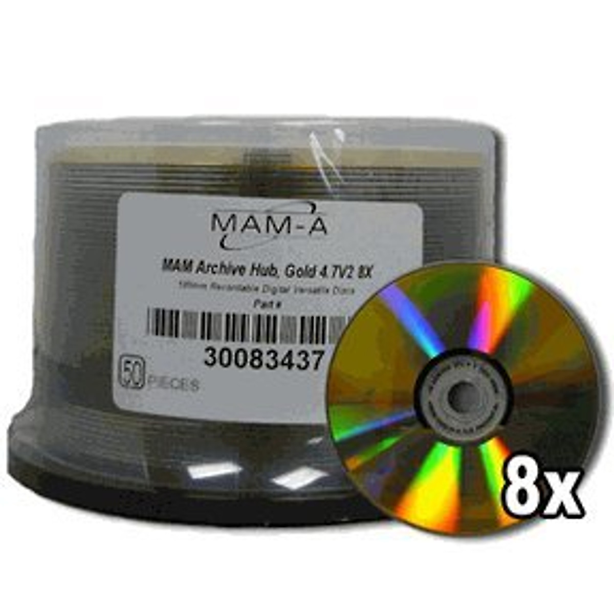 MAM-A Mitsui Gold Archive 8x DVD-R with no logo in bulk - 50 Count