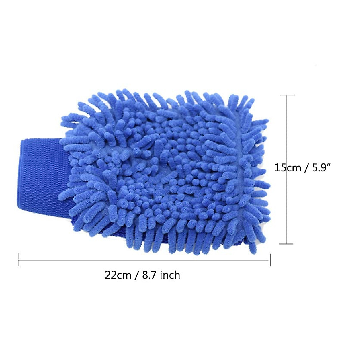 LHHweiusa 2 Pairs Car Wash Mitt Microfiber,5-Finger Microfiber Wash Mitts,Scratch Car Interior Exterior Cleaning Gloves,Strong Water Absorption Premium Chenille Washing Gloves