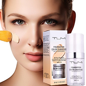 30ml TLM Concealer Cover Cream Flawless Colour Changing Foundation Makeup Base Nude Face Liquid Cover Concealer Changing Warm Skin Tone Moisturising Cover for women & girls(2pcs)