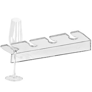 MyGift Clear Acrylic Wine Glass Holder Wall Mounted Stemware Hanging Rack - Holds 4 Stemmed Glasses