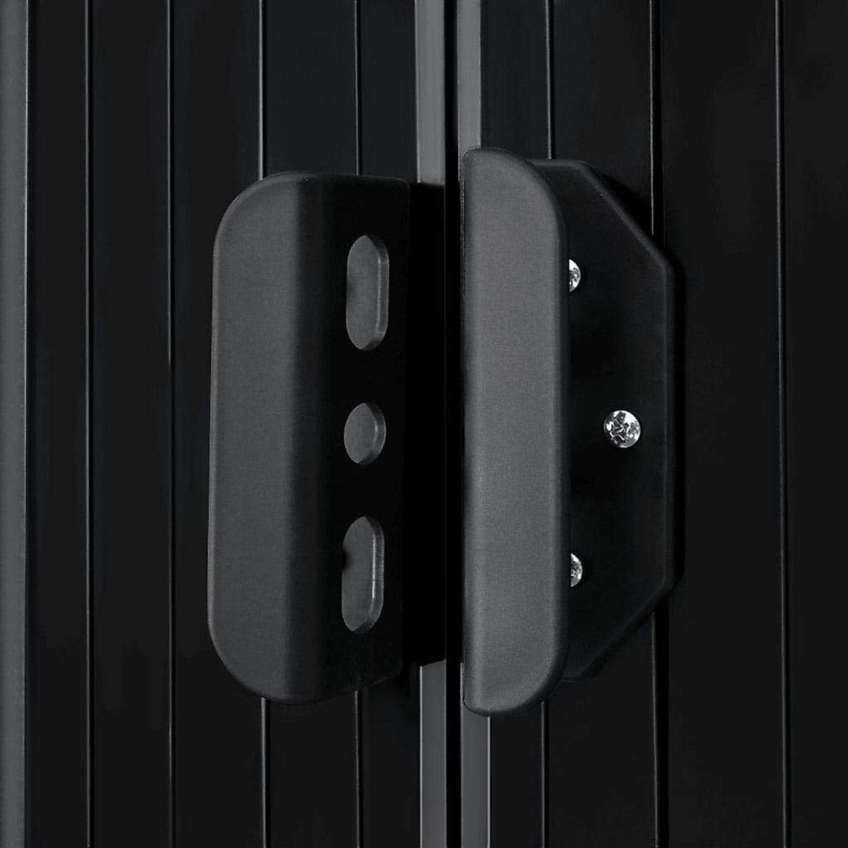 FAMIROSA Garden Storage Shed Double Sliding Doors Outdoor Tood Shed Patio Lawn Care Equipment Pool Supplies Organizer Storage Cabinet Backyard Garden Shed Tool Sheds Anthracite 101.2 x 80.7 x 70.1inch