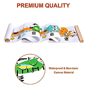 JJGoo Baby Growth Height Chart Hanging Ruler Wall Decor for Kids, Canvas Removable Height Growth Chart 79" x 7.9"(Giraffe)