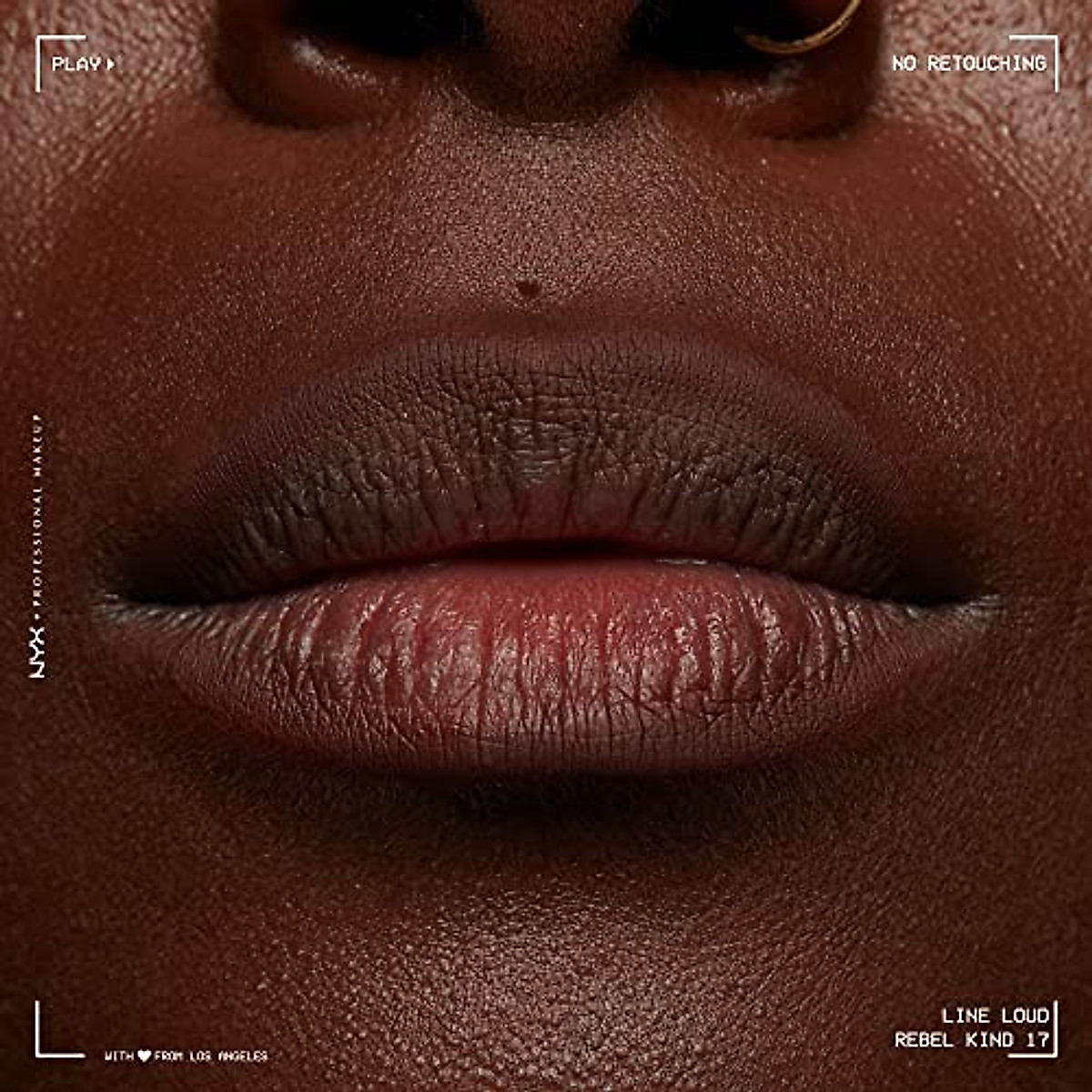 NYX PROFESSIONAL MAKEUP Line Loud Lip Liner, Longwear and Pigmented Lip Pencil with Jojoba Oil & Vitamin E - Rebel Kind (Chocolate Brown)