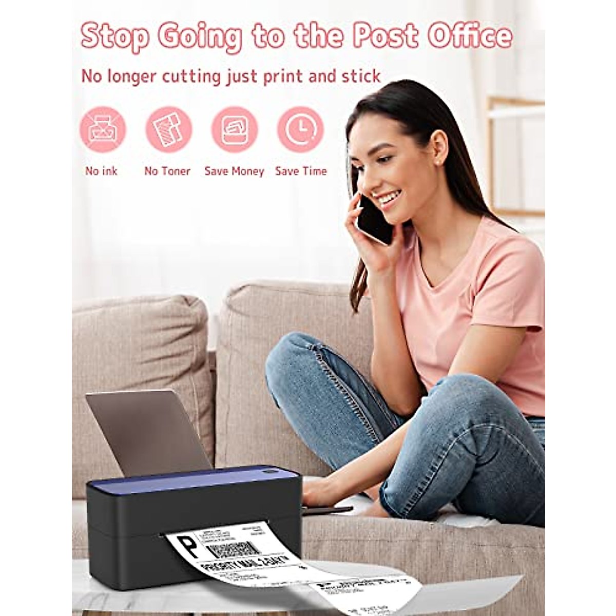 Itari Shipping Label Printer, Thermal Label Printer Work with Windows & macOS, Label Printer for Shipping Packages, 152mm/s, Compatible with Amazon, Ebay, Esty, Shopify, UPS, FedEx, USPS