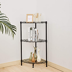 Home Furnishing Plaza 3-Tier Corner Wire Shelving Utility Storage Organizer Shelf Rack for Kitchen Living Room Bathroom MITPATY