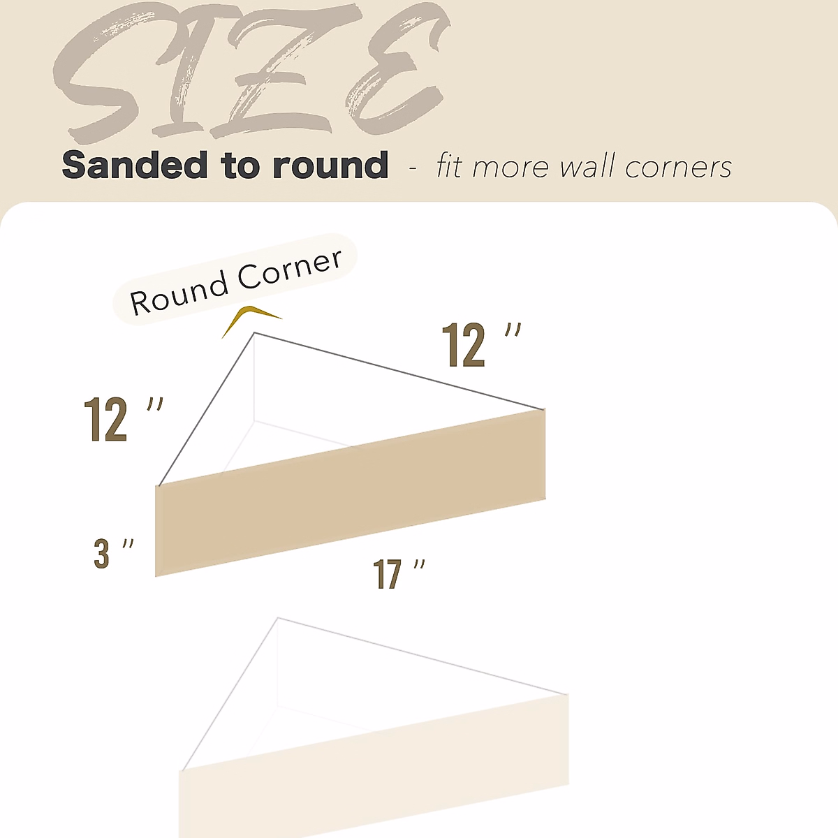 RIKNIO Wall Corner Floating Shelves,Wood Rustic Handmade Shelf - 12" x 12", Pack of 2 - Provincial