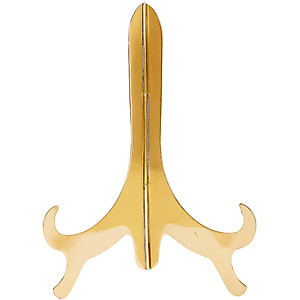Bard's Hinged Brass Plate Stand, 11" H x 8.5" W x 6" D (For 10" - 14" Plates)