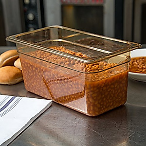 Carlisle FoodService Products 3086213 StorPlus High-Heat Third-Size Food Pan, 5.7 qt. Capacity, 12-3/4 x 7 x 6", Amber (Case of 6)