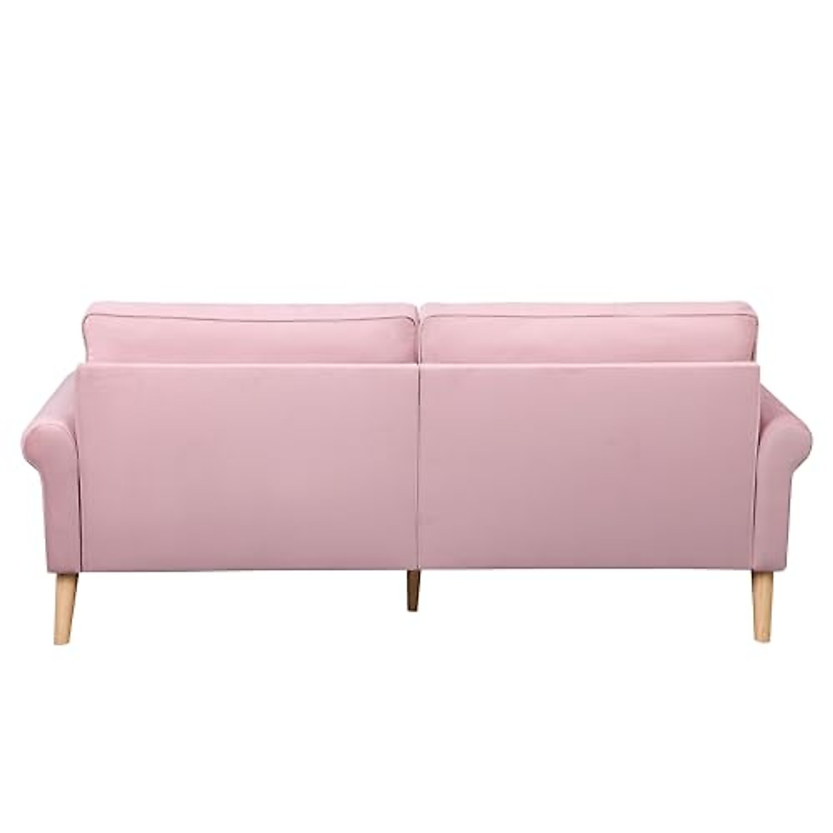 RXRRXY Modern Loveseat Sofa,Velvet Loveseats for Small Spaces, Mid Century 3 Seater Sofas,Button Tufted Upholstered Couch for Bedroom,with Pillow,Suitable for Living Rooms, Apartments,Office. (Pink)