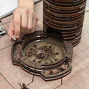 SMONEX Dice Tower Compatible with Dungeons and Dragons Board Games - Dice Tower Wood with 3 Removable Inserts - Perfect as D&D Accessories and Ideal for Other Board Games, RPG and Tabletop Games