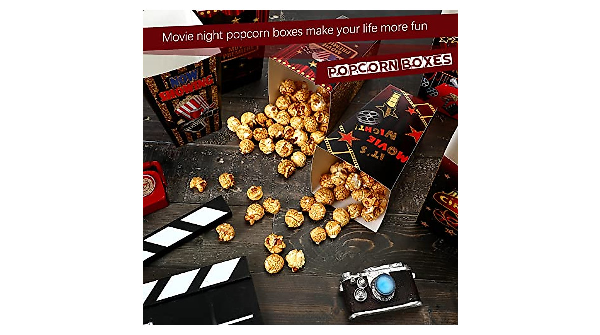 36 Movie Night Popcorn Boxes for Parties & Events