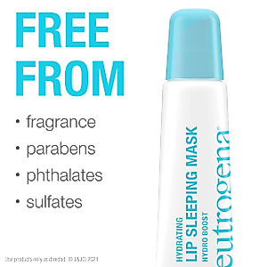 Neutrogena Hydro Boost Hydrating Lip Sleeping Mask with Hyaluronic Acid, Clear Overnight and Daily Moisturizing Treatment for Very Dry Lips, Fragrance Free Squeeze Tube Lip Balm, 0.35 oz