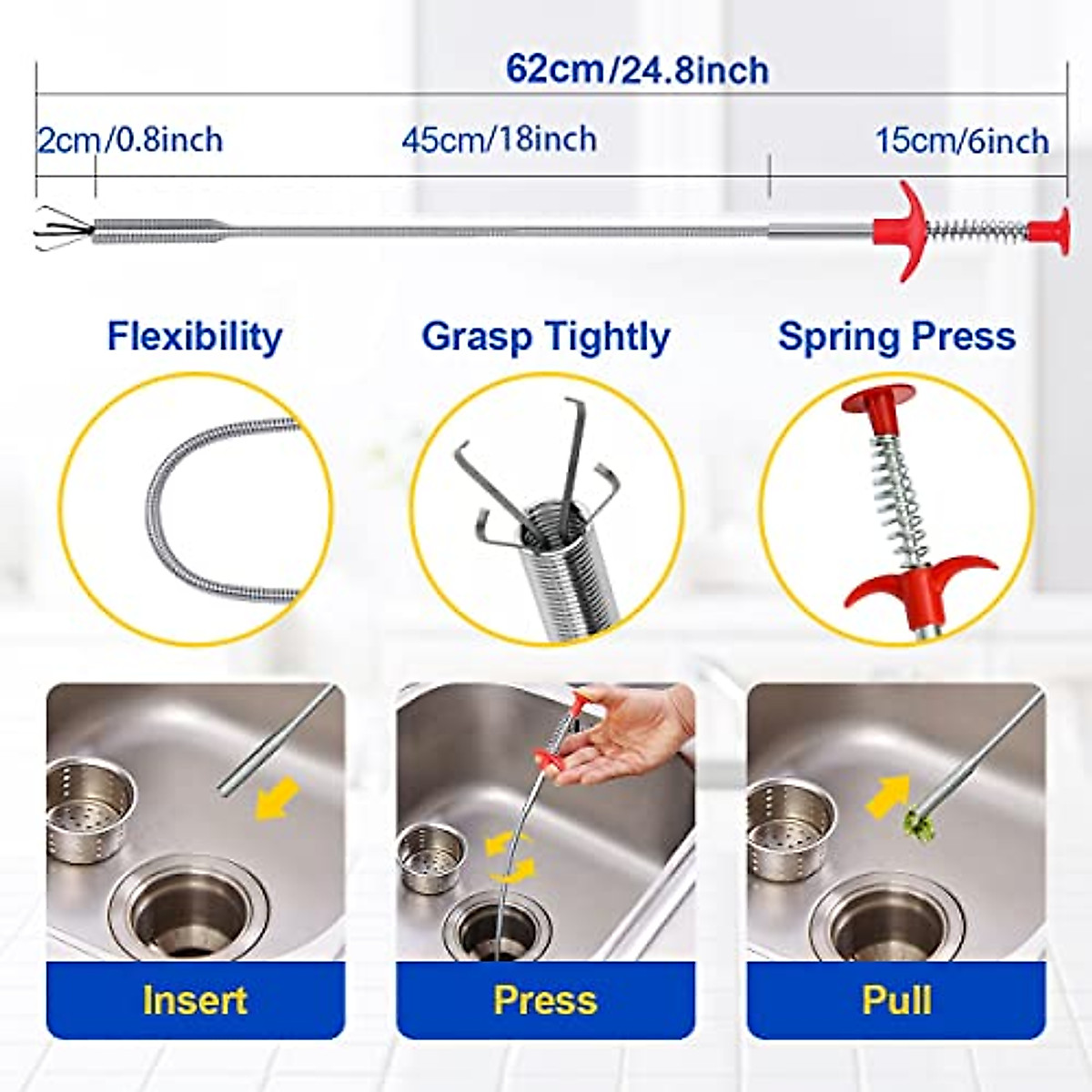 Sink Mats for Bottom of Kitchen Sink, KOCWELL Non-Slip Kitchen Sink Mats,Sink Protectors for Kitchen Sink,Silicone Sink Mat Protector With Cuttable Drain Holes, Grey Sink Mat Grid Accessory 26''×13''