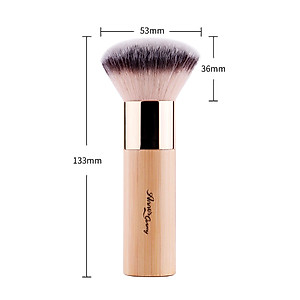 ANNE'S GIVERNY Makeup Foundation Sponge Brush Bronzer Loose Powder Blush Finish Airbrush Buffer Contour Kabuki Blender (Bamboo)