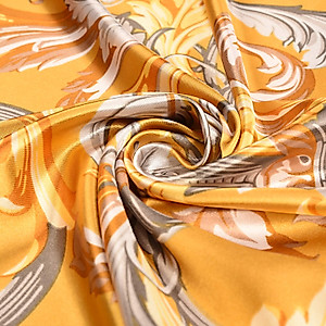 Lingso Silk Like Scarf,Head Scarves for Women,Stain Square Scarf for Hair Wrapping 35“X35” (Roman gold)