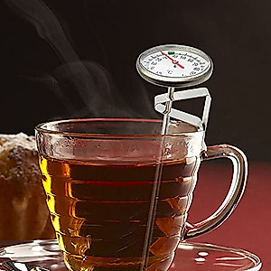 4 Pieces Thermometer Probe Clip Thermometer Probe Clip Holder Stainless Steel Thermometer Probe Holder Mutifunctional Probe Clip BBQ Grill Probe Clip for Temperature Reading, Silver