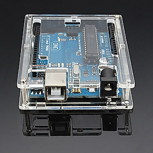DAOKI Uno R3 Case Enclosure New Transparent Gloss Acrylic Computer Box Compatible with Arduino UNO R3