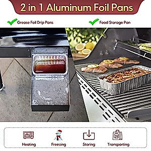 TIFMI 100 Pack Drip Pan Liners Compatible for Weber Genesis Series, Q Series, Spirit Series & Traveler Gas Grills, Disposable Aluminum Foil Grease Drip pan, Grill Accessories