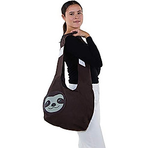 Sleepyville Critters Hang Loose Sloth Hobo Bag On Canvas