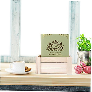 FUNOMOCYA 1pc Wooden Desktop Storage Basket Wood Desk Containers for Fruit Rustic Storage Bins Table Organizer Wood Nesting Storage Box Rustic Wood Crates Wooden Table Storage Box Organizer