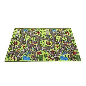 Kids Carpet Playmat Rug City Life Great for Playing with Cars and Toys - Play Learn and Have Fun Safely - Kids Baby Children Educational Road Traffic Play Mat for (X Large 6.6 Feet Long)