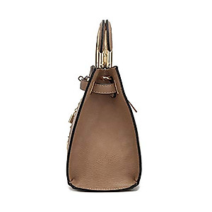 MKF Crossbody Satchel Bags for Women - PU Leather Pocketbook Handbag - Shoulder Strap, Lady Top Handles Purse Blush