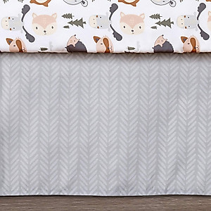 The Peanutshell Woodland Walk Crib Bedding Set for Boys or Girls | 3 Piece Nursery Set | Crib Quilt, Fitted Sheet, Crib Skirt