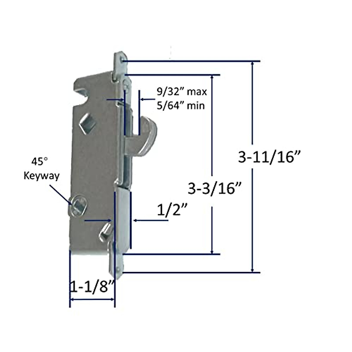 House Guard Black Patio Door Handle Set with Mortise Lock,Suitable for Replacement Sliding Doors Lock 3-15/16”Screw Hole Spacing.Choices That Add a Unique to Your Patio Glass Sliding Door.