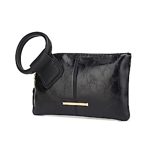 MKF Collection by Mia K. MKF-WOS101BK Simone Clutch & Wristlet, Black