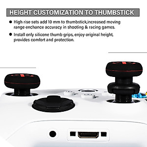 Playrealm FPS Thumbstick Extender & Printing Rubber Silicone Grip Cover 2 Sets for Xbox Series X/S & Xbox One Controller(Immortal)