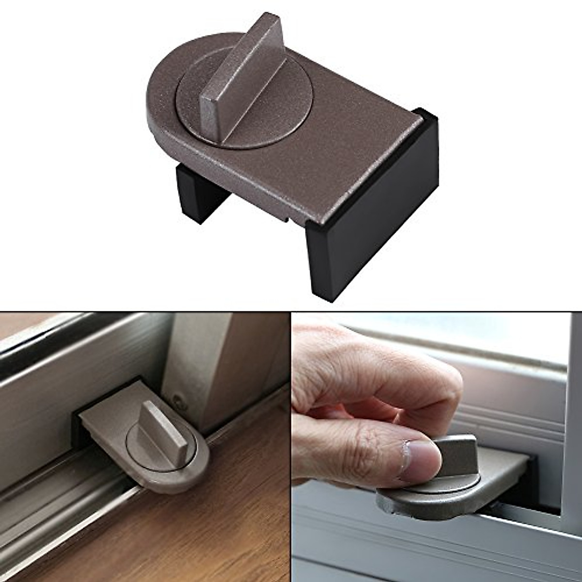 (Pack of 2) Kids Sliding Window Lock Child Safety Adjustable Sliding Door Infant Proof Security Lock Stopper Wedge